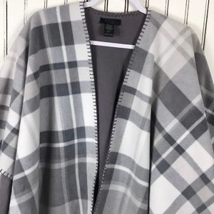 RACHEL Rachel Roy | Sweaters | Rachel Roy Fleece Plaid Poncho Cardigan ...